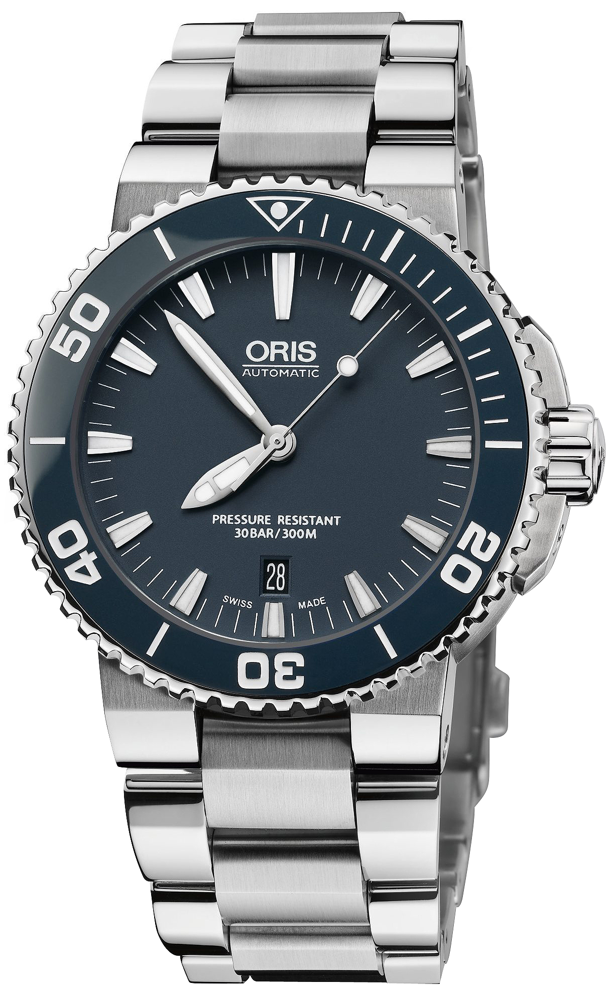 01 733 7653 4155-07 8 26 01PEB Oris Aquis Date Mens Watch