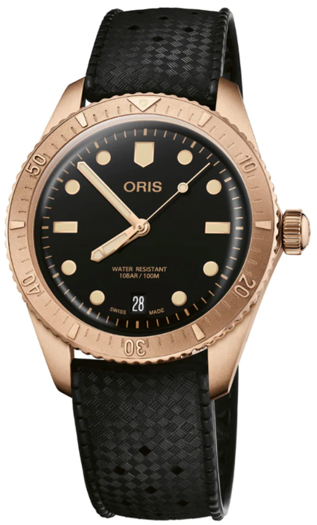 01 733 7771 3154-07 4 19 18BR Oris Divers Sixty Five 38mm Midsize Watch