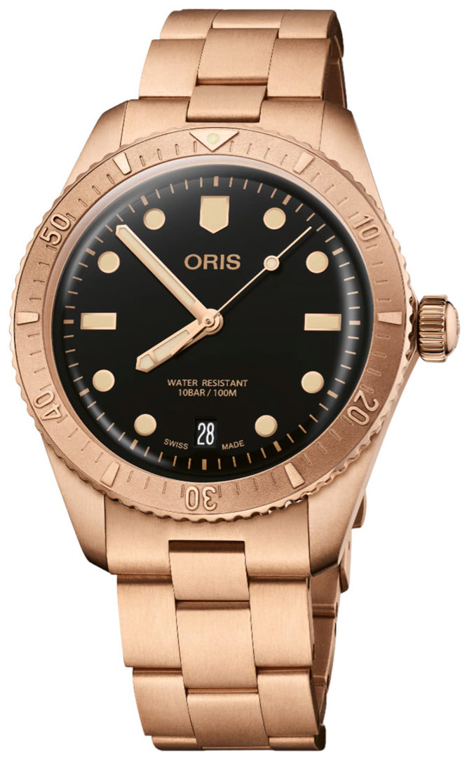 01 733 7771 3154-07 8 19 15 Cotton Candy Sepia Oris Divers Sixty Five ...
