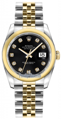 116203 Black Diamond Jubilee Rolex Datejust 36mm Stainless Steel and ...