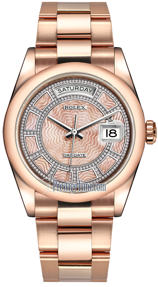 118205 Pink MOP Carousel Diamond Oyster Rolex Day-Date 36mm Everose ...