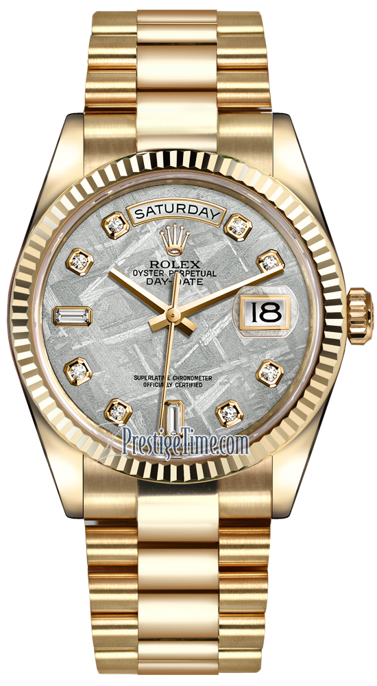 118238 Meteorite Diamond President Rolex Day-Date 36mm Yellow Gold ...