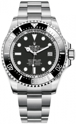 136660 Black Rolex Deepsea 44mm Mens Watch