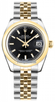 178243 Black Index Jubilee Rolex Datejust 31mm Stainless Steel and ...