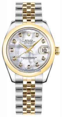 178243 White MOP Diamond Jubilee Rolex Datejust 31mm Stainless Steel ...