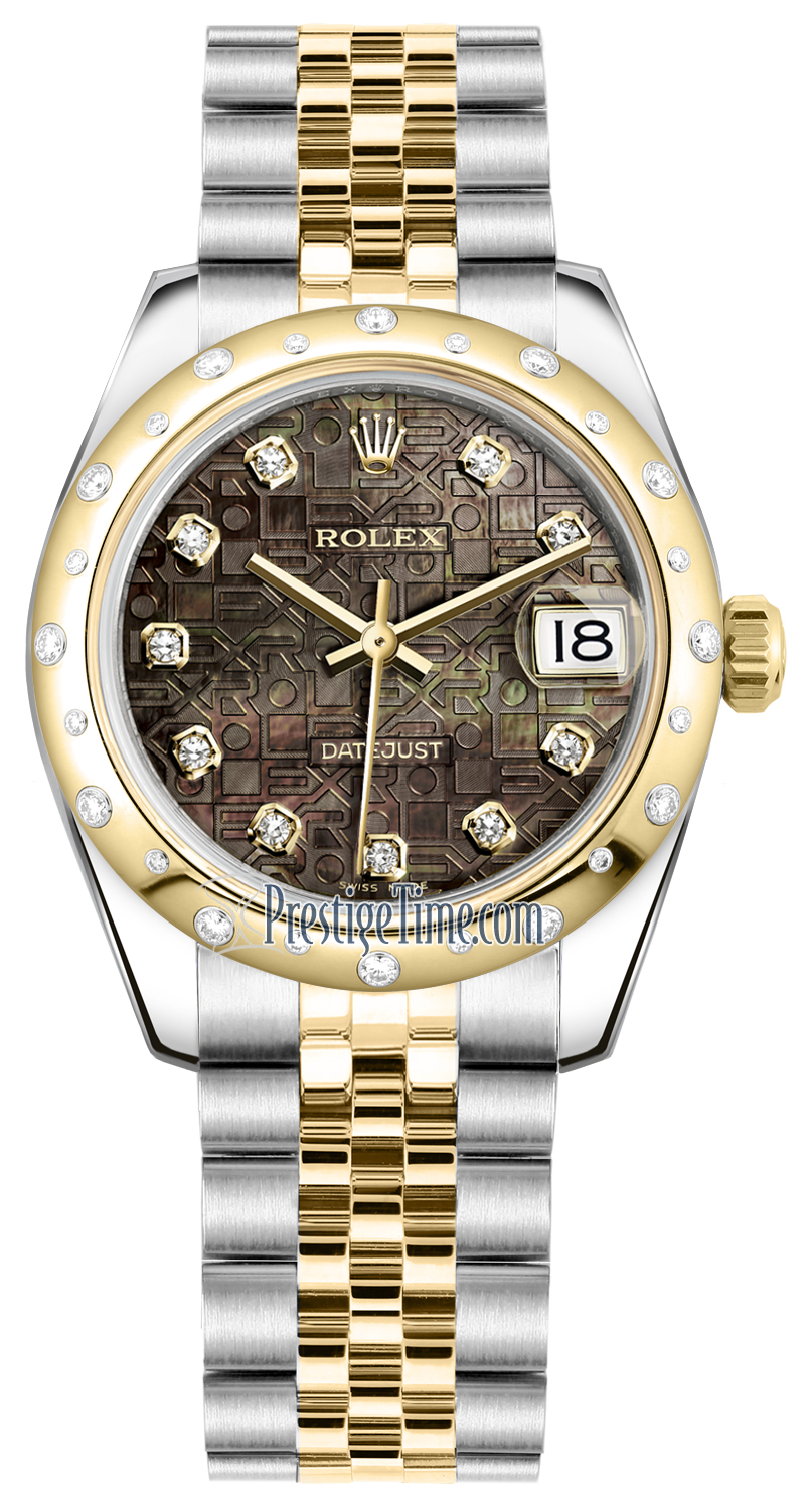 178343 Jubilee Black MOP Diamond Jubilee Rolex Datejust 31mm Stainless ...