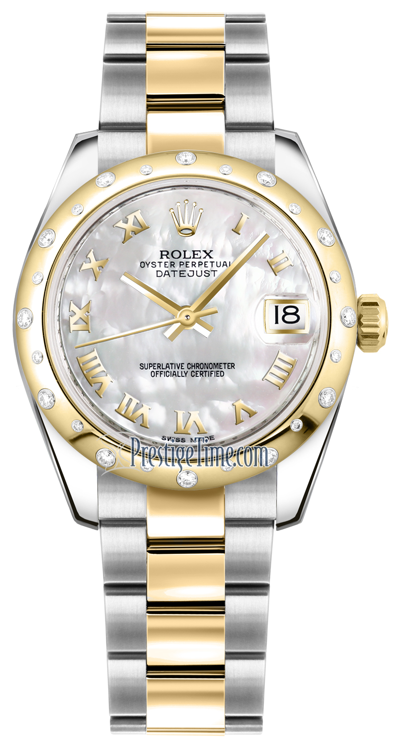 178343 White MOP Roman Oyster Rolex Datejust 31mm Stainless Steel and ...