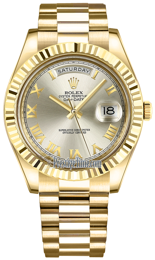 218238 Silver Roman President Rolex Day-Date II 41mm Mens Watch