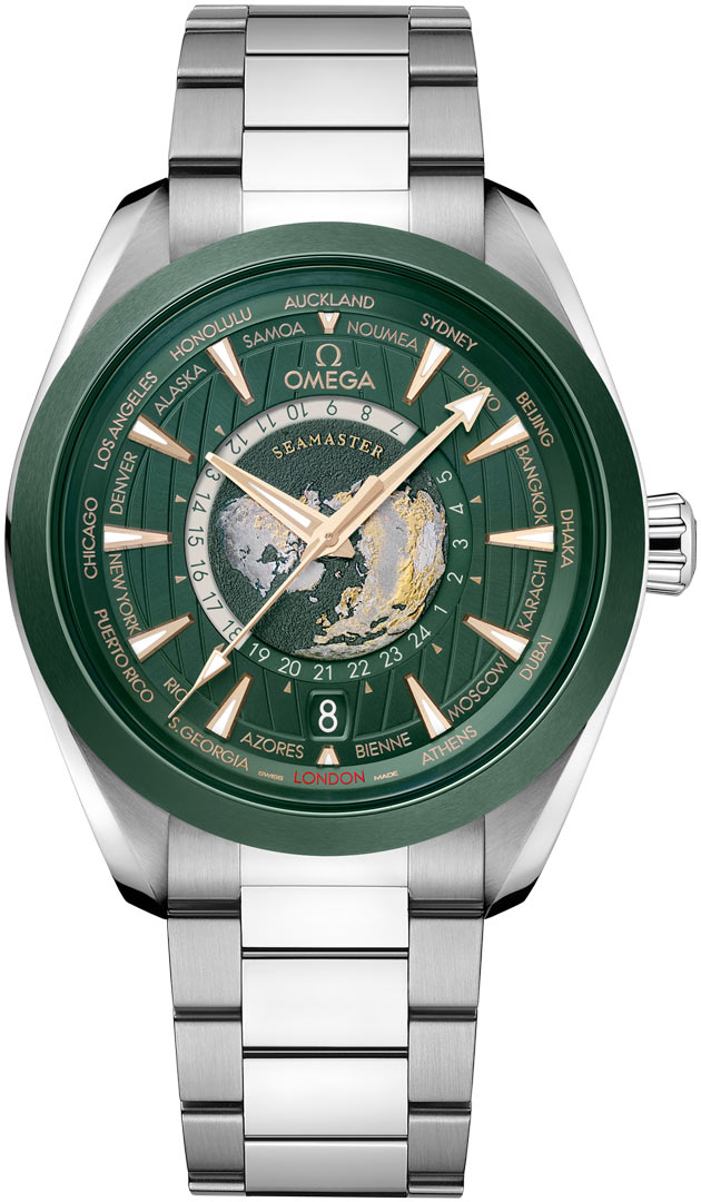 220.30.43.22.10.001 Omega Aqua Terra 150M GMT Worldtimer Co-Axial ...