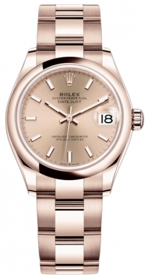 278245 Gold Index Oyster Rolex Datejust 31mm Everose Gold Ladies Watch
