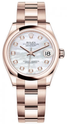 278245 MOP Diamond Oyster Rolex Datejust 31mm Everose Gold Ladies Watch