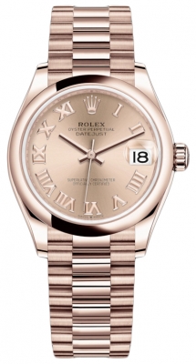 278245 Pink Roman President Rolex Datejust 31mm Everose Gold Ladies Watch