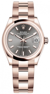 278245 Rhodium Index Oyster Rolex Datejust 31mm Everose Gold Ladies Watch