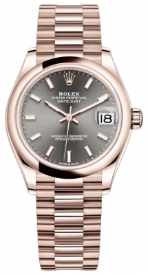 278245 Rhodium Index President Rolex Datejust 31mm Everose Gold Ladies ...