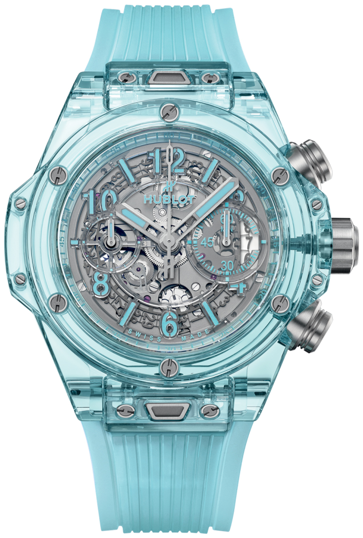 421.JL.4890.RT Water Blue Sapphire Hublot Big Bang UNICO 44mm Mens Watch