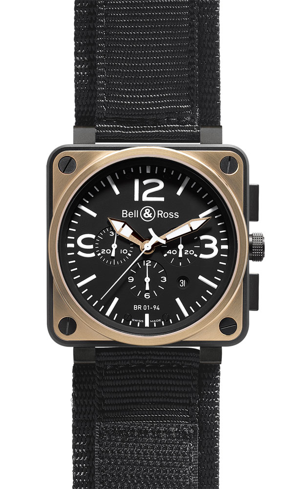 BR01-94 Pink Gold Carbon Bell & Ross BR01-94 Chronograph 46mm Mens Watch