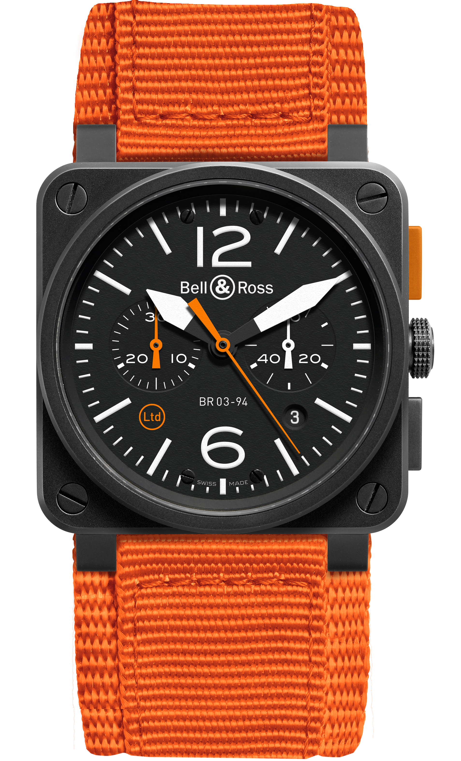 BR03-94 Carbon Orange Bell & Ross BR03-94 Chronograph 42mm Mens Watch