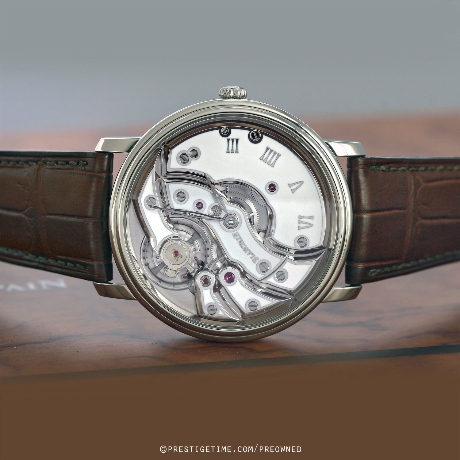 Pre-owned Blancpain Villeret Inverse Movement 43mm 6616-1527-55b