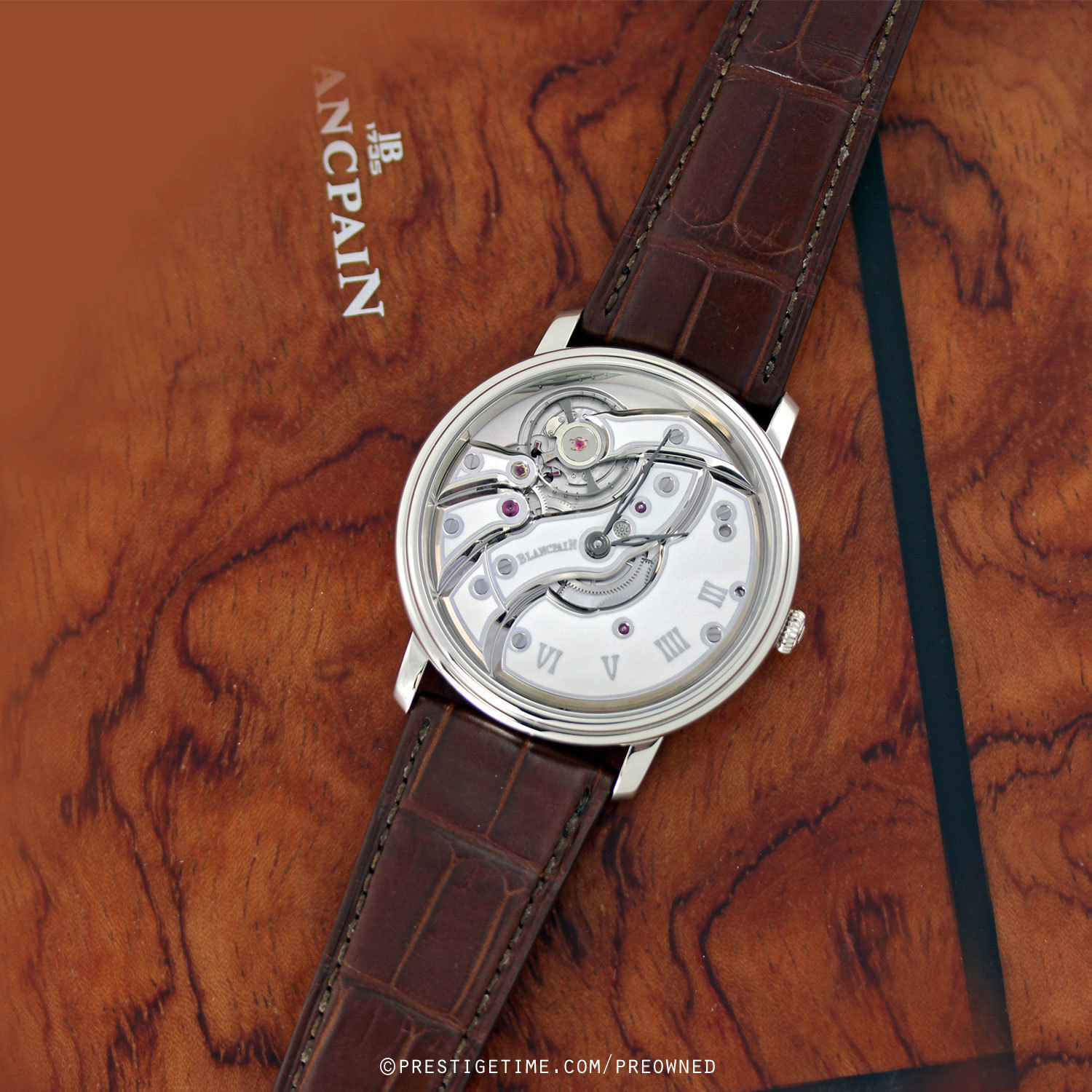 Pre-owned Blancpain Villeret Inverse Movement 43mm 6616-1527-55b