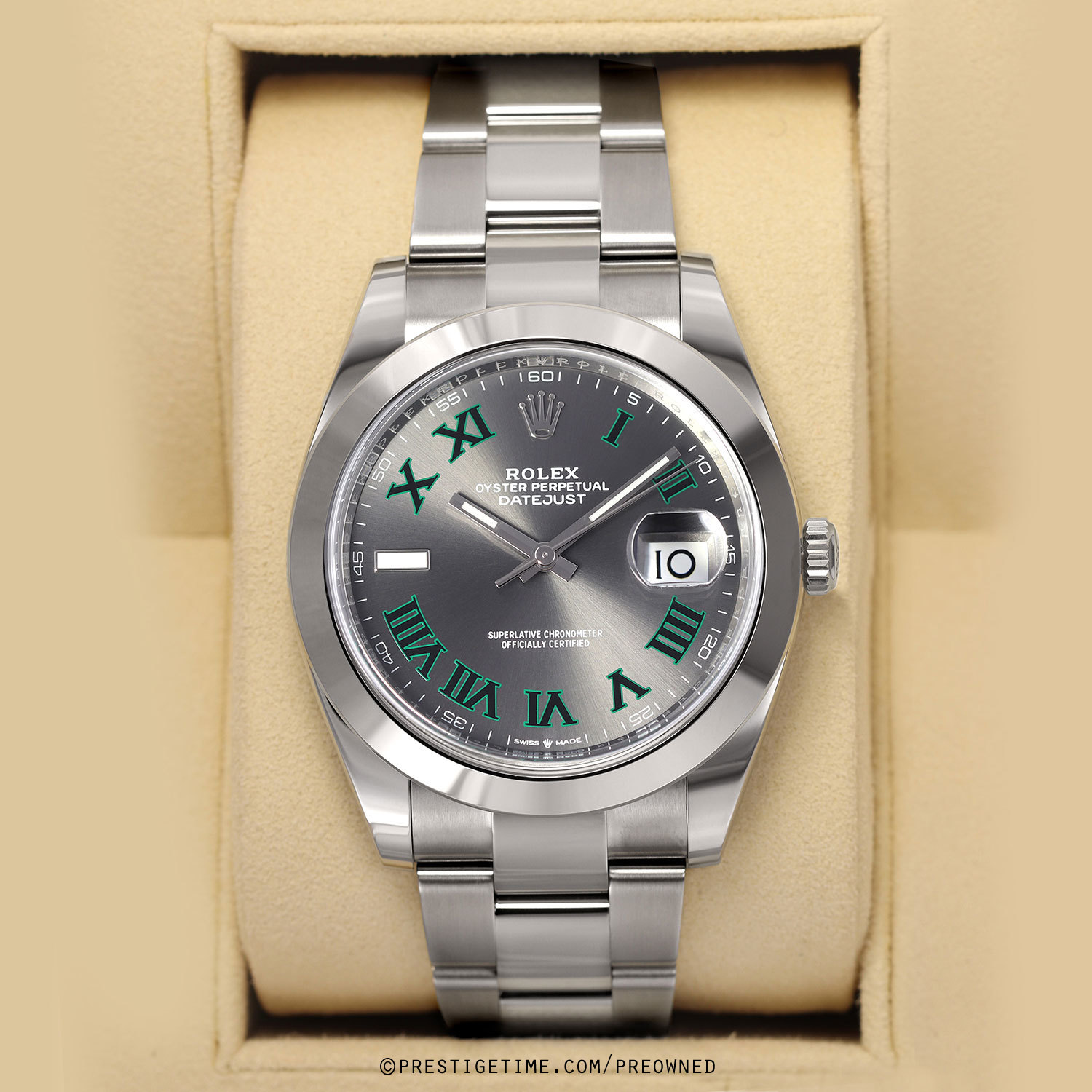 Pre-owned Rolex Datejust 41mm 126300 Slate Roman Oyster