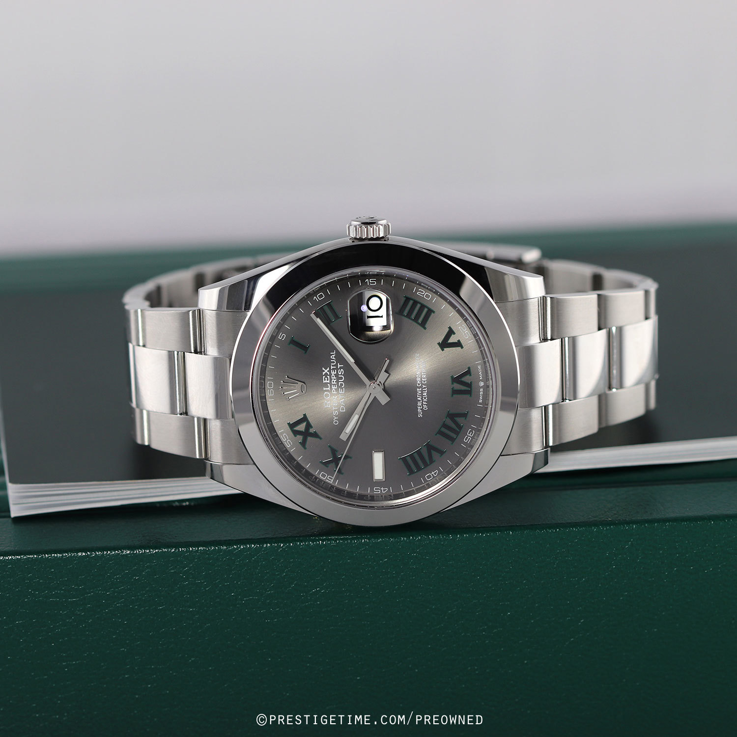 Pre-owned Rolex Datejust 41mm 126300 Slate Roman Oyster