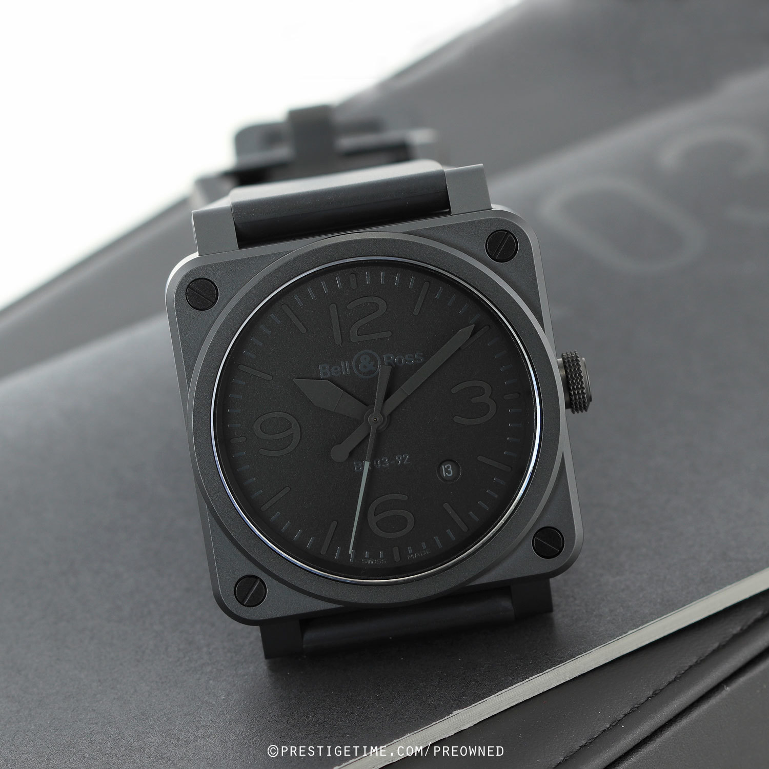 Pre-owned Bell & Ross BR03-92 Automatic 42mm BR03-92 Phantom Ceramic