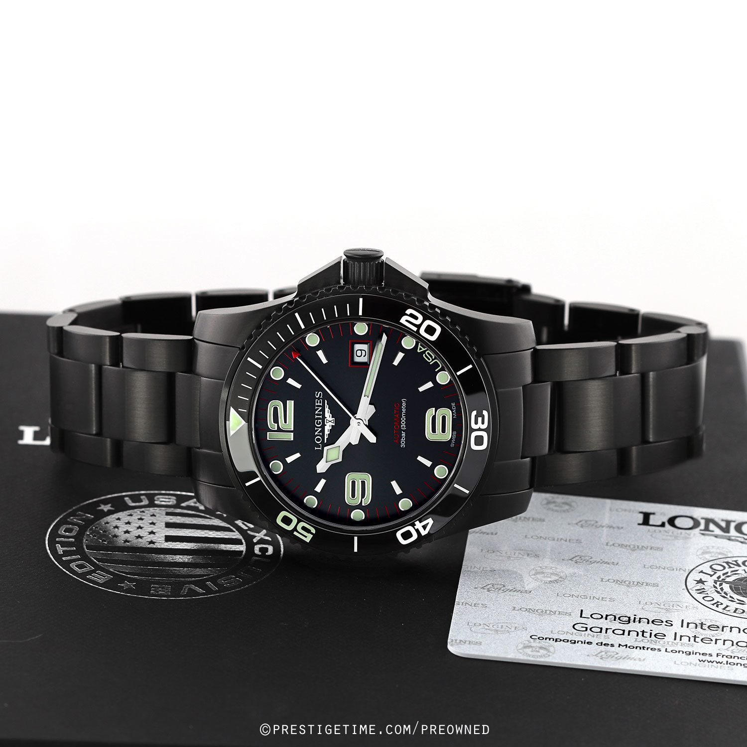 Pre-owned Longines USA EXCLUSIVE HydroConquest Automatic 41mm L3.742.2.58.6