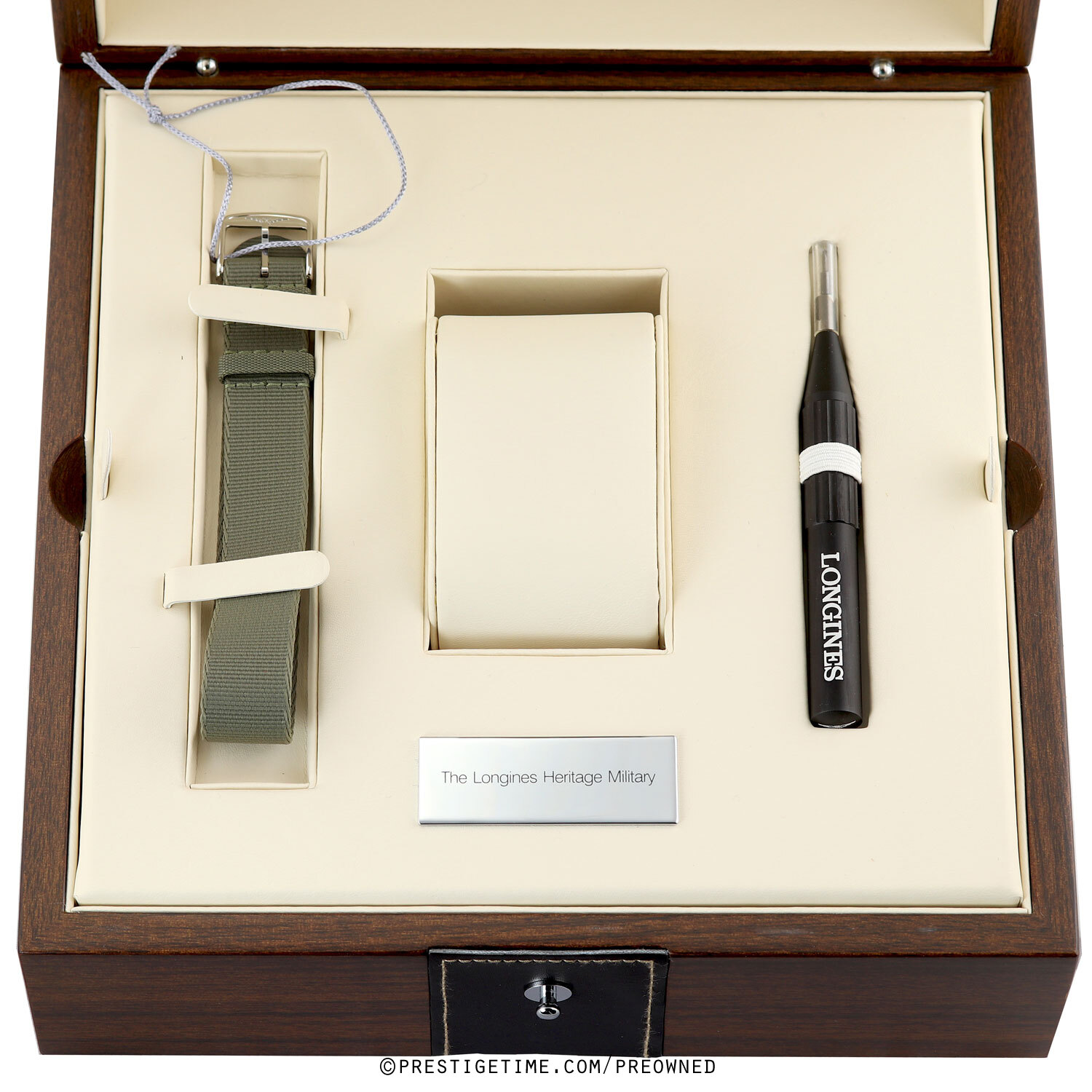 Pre-owned Longines Heritage Military Box Papers NATO Strap Tool