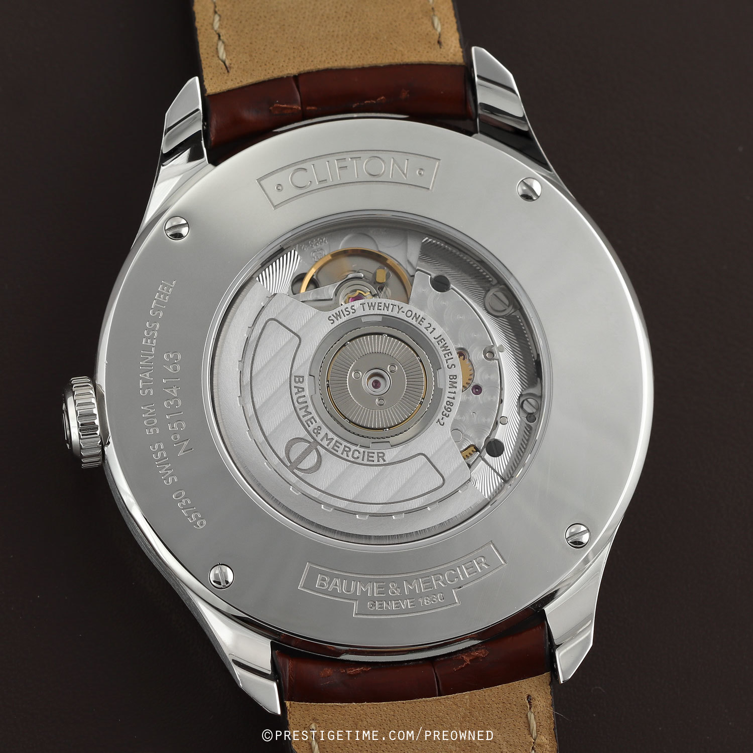 Pre-owned Baume & Mercier Clifton Automatic Dual Time 43mm 10111