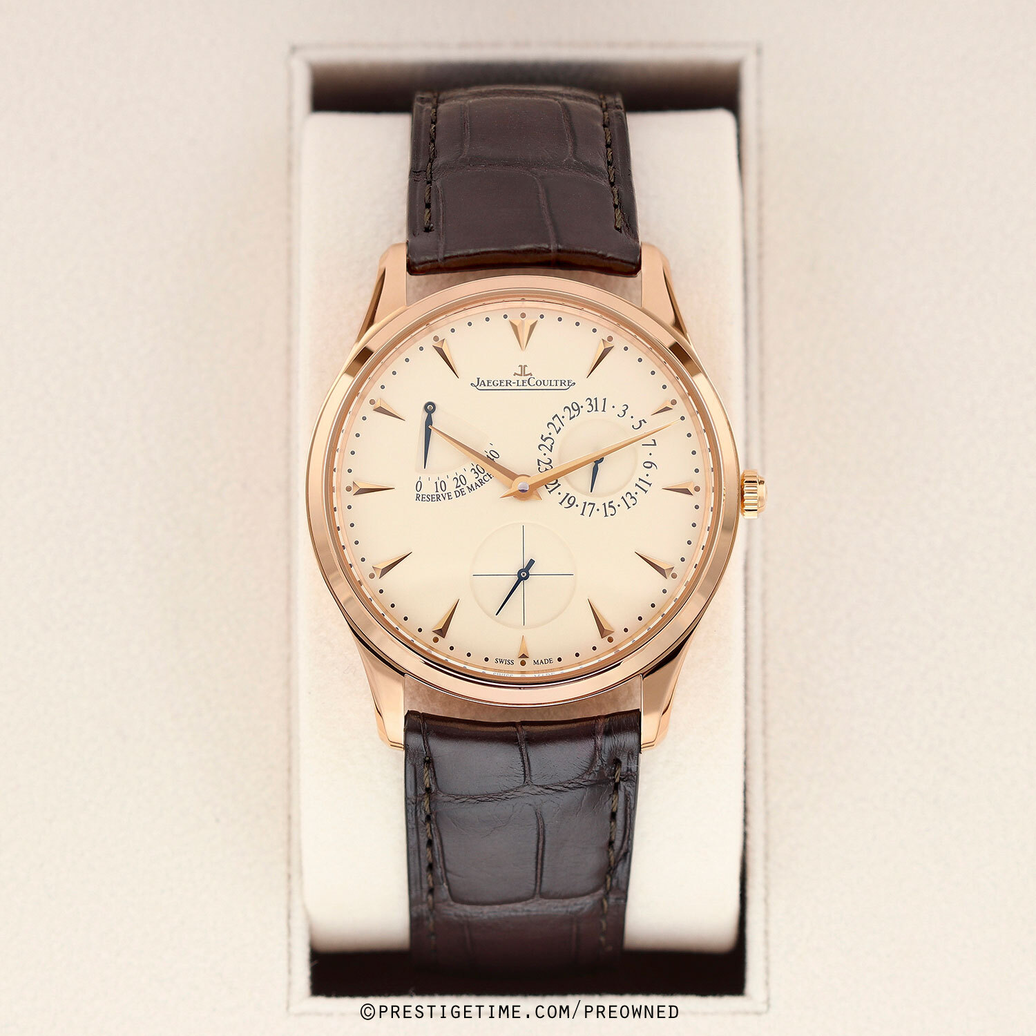 Pre-owned Jaeger LeCoultre Master Ultra Thin Power Reserve 39mm 1372520