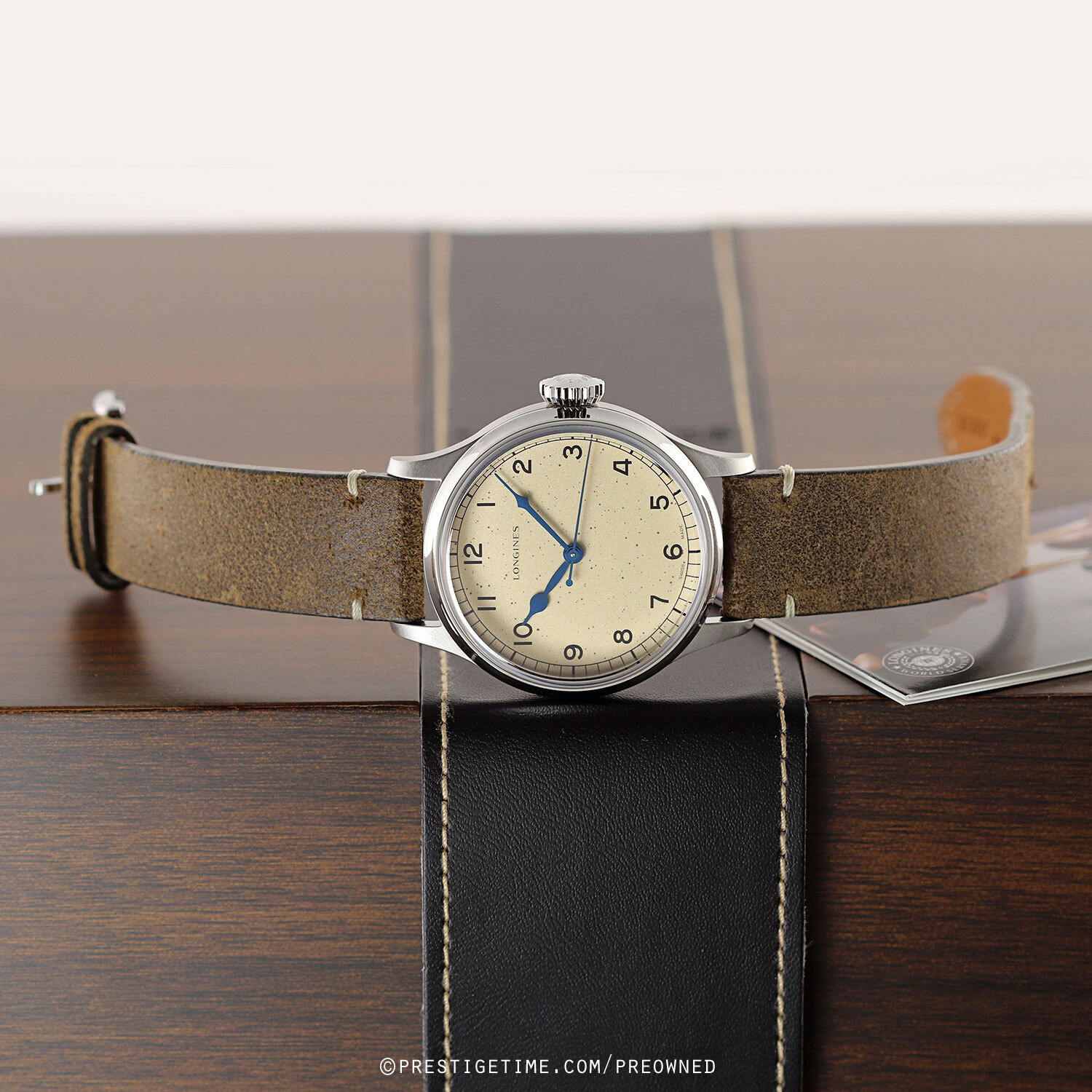 Pre-owned Longines Heritage Military 38.5mm L2.819.4.93.2