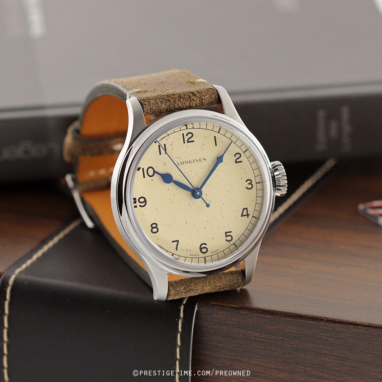 Pre-owned Longines Heritage Military 38.5mm L2.819.4.93.2