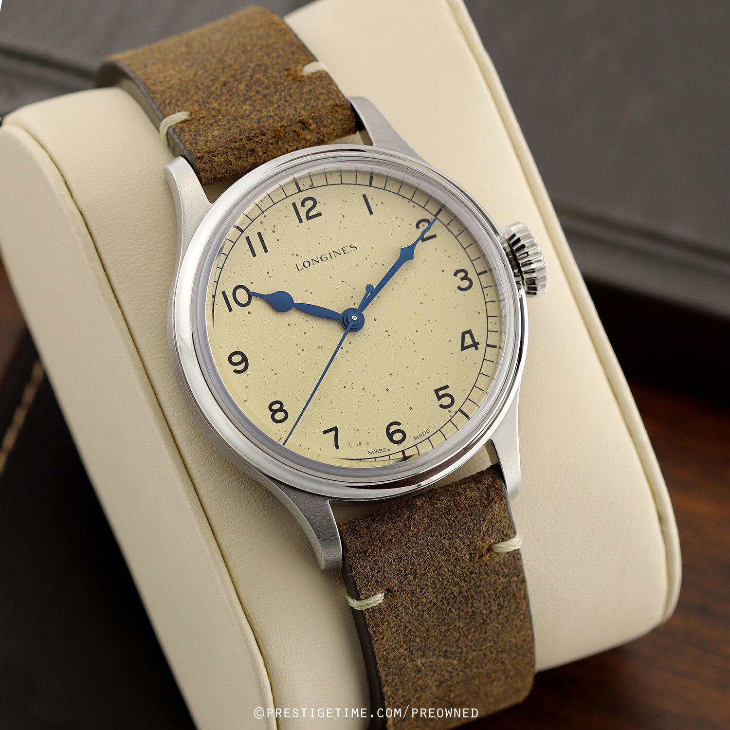 Pre-owned Longines Heritage Military 38.5mm L2.819.4.93.2