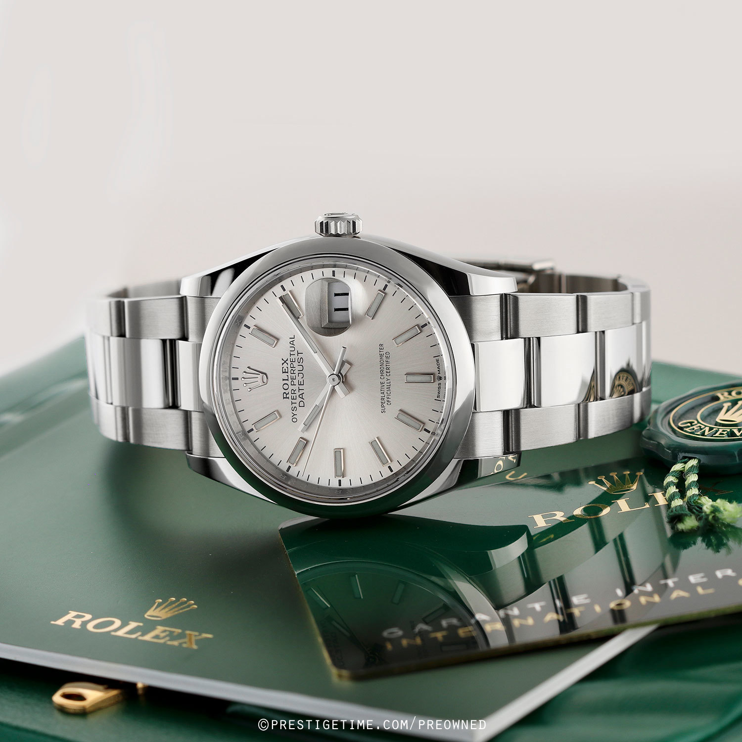 Pre-owned Rolex Datejust 36mm 126200 Silver Index Oyster