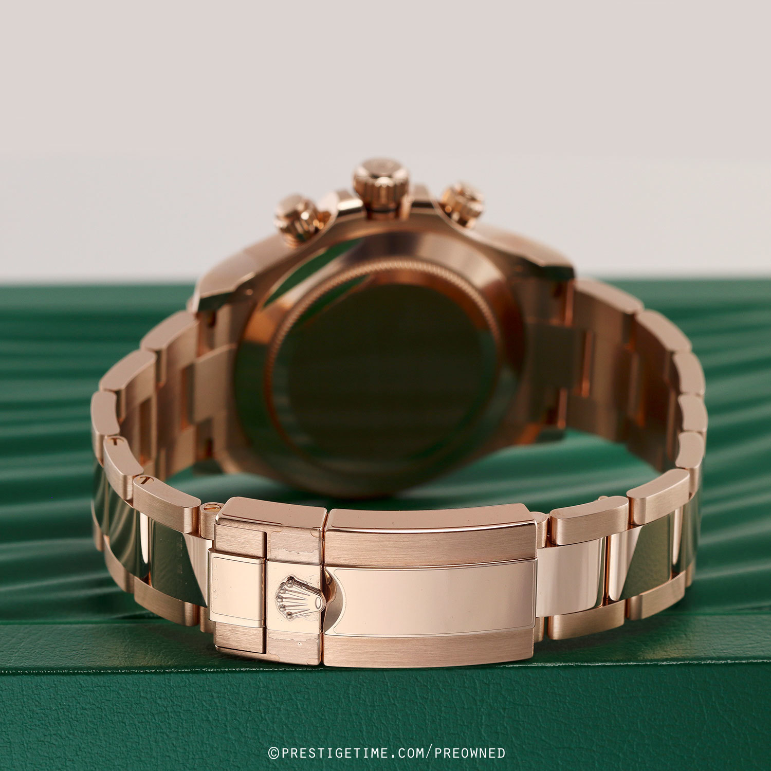 Pre-owned Rolex Daytona Everose Gold m116505-0017 116505 Sundust Baguette