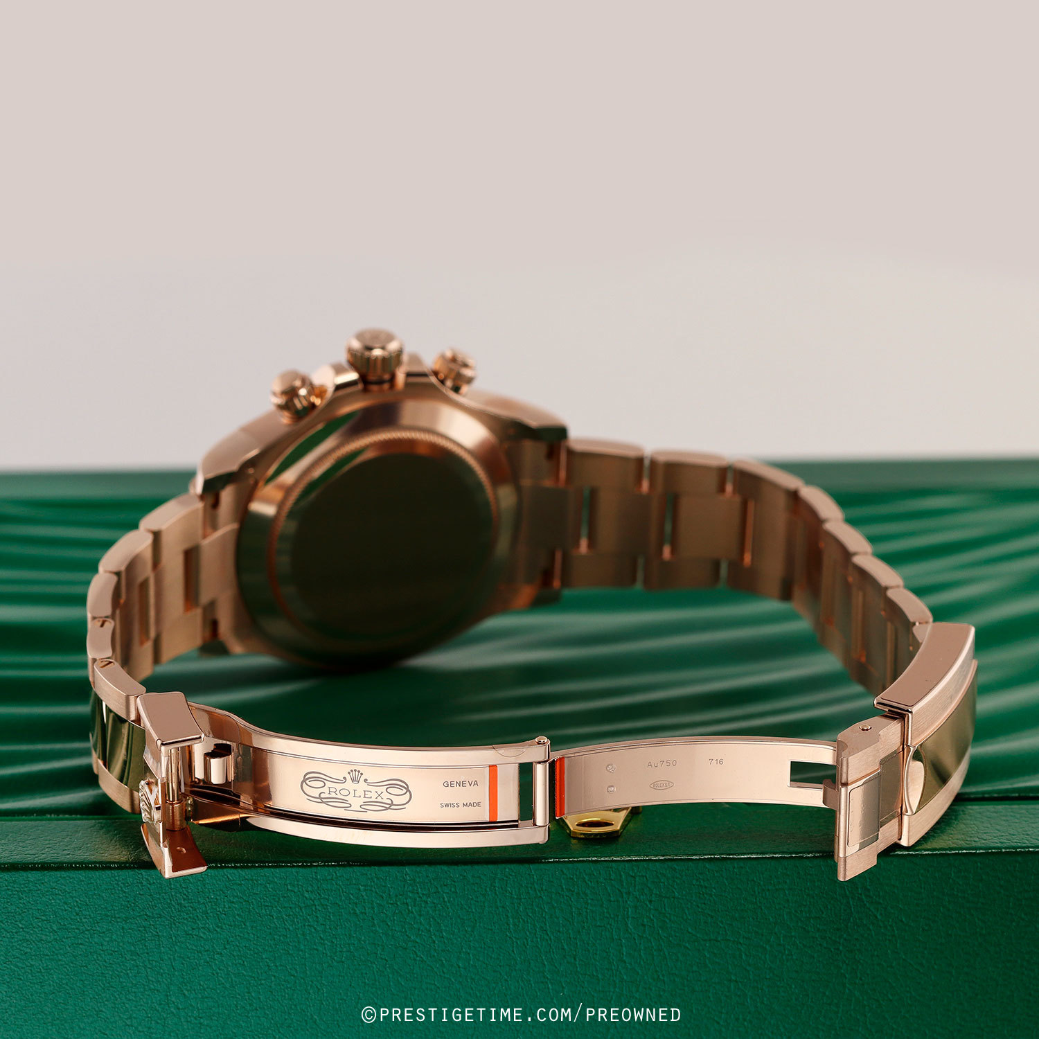 Pre-owned Rolex Daytona Everose Gold m116505-0017 116505 Sundust Baguette