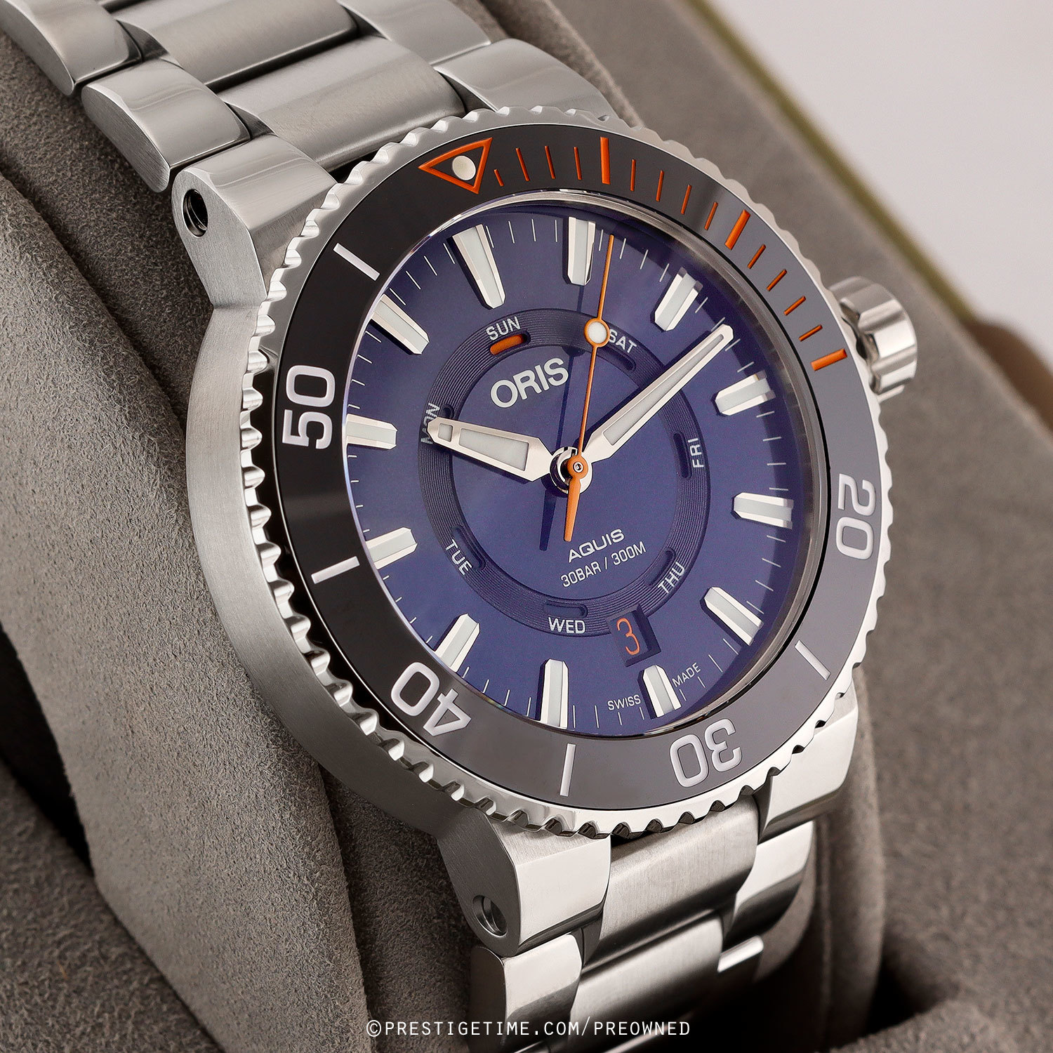 Pre-owned Oris Aquis Staghorn Restoration Limited Edition 01 735 7734 ...