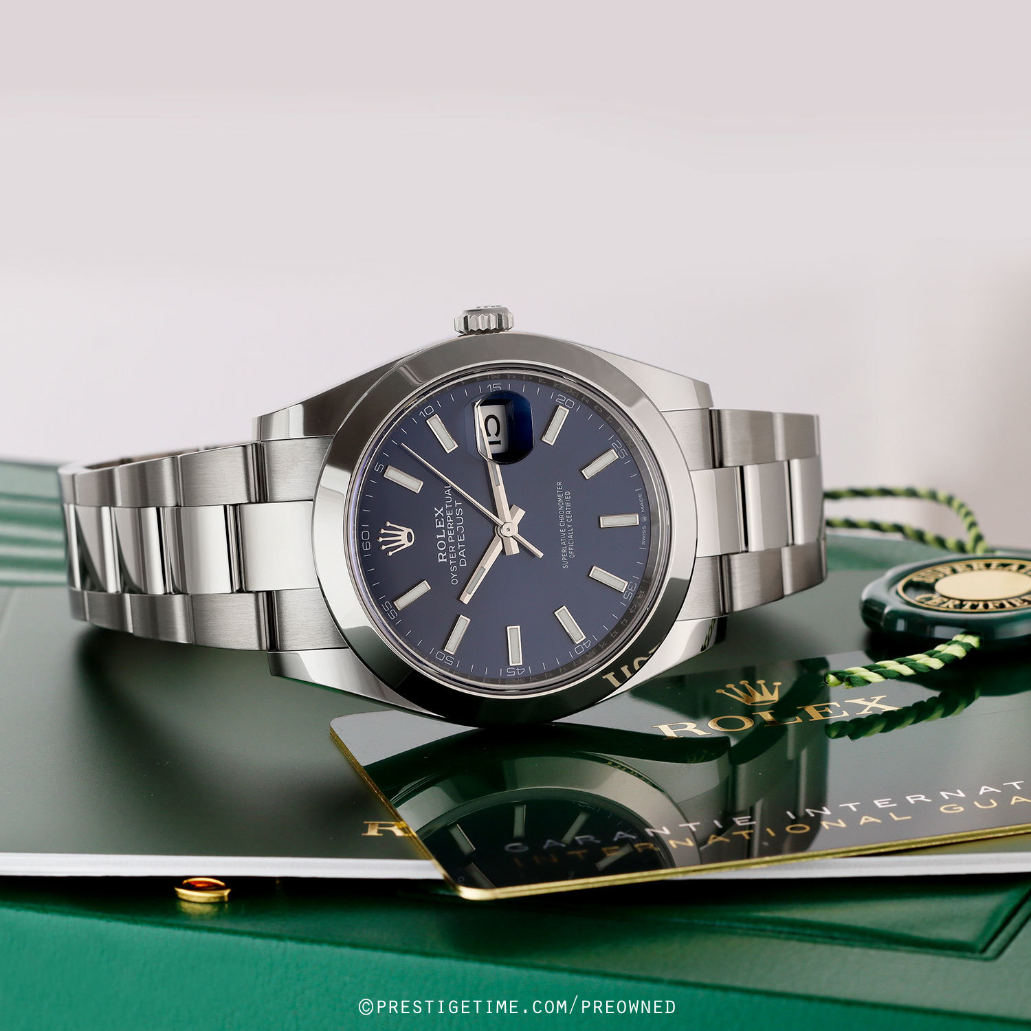 Pre-owned Rolex Datejust 41mm 126300 Blue Index Oyster