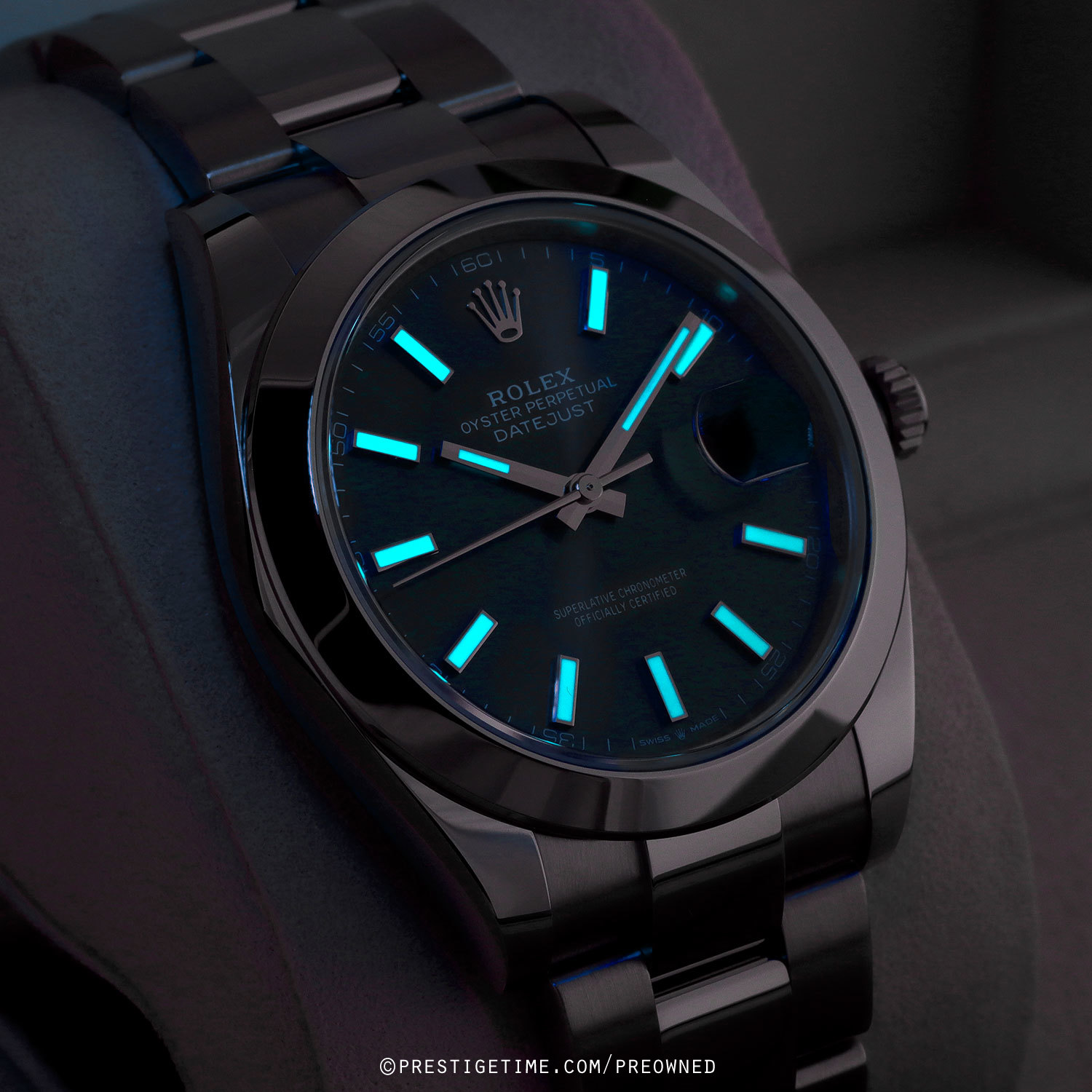 Pre-owned Rolex Datejust 41mm 126300 Blue Index Oyster