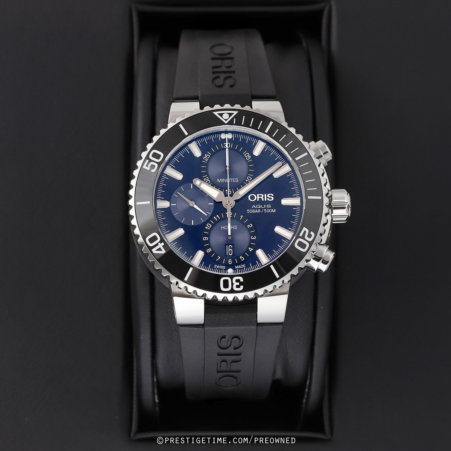 Pre-owned Oris Aquis Chronograph 45.5mm 01 774 7743 4155-07 4 24 64EB