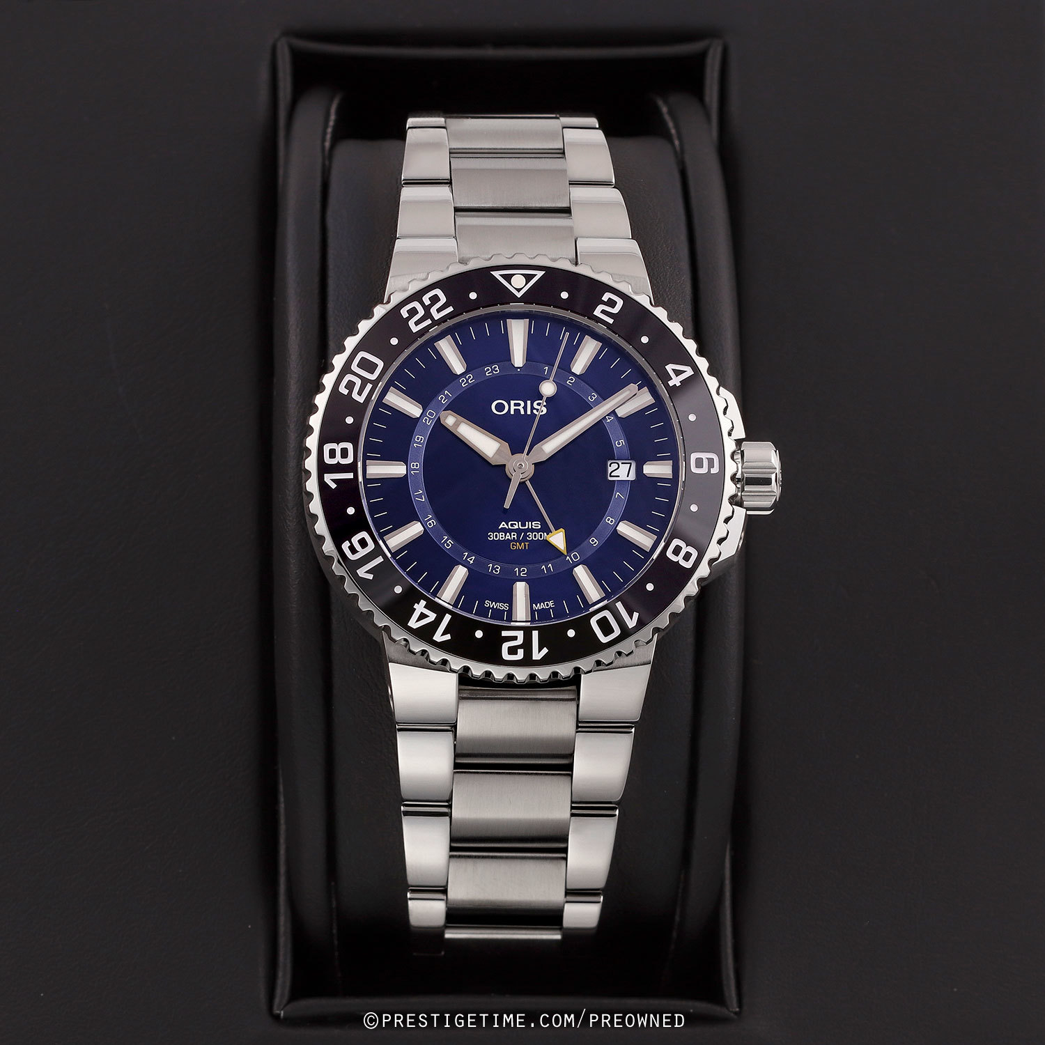 Pre-owned Oris Aquis GMT Date 43.5mm 01 798 7754 4135-07 8 24 05PEB