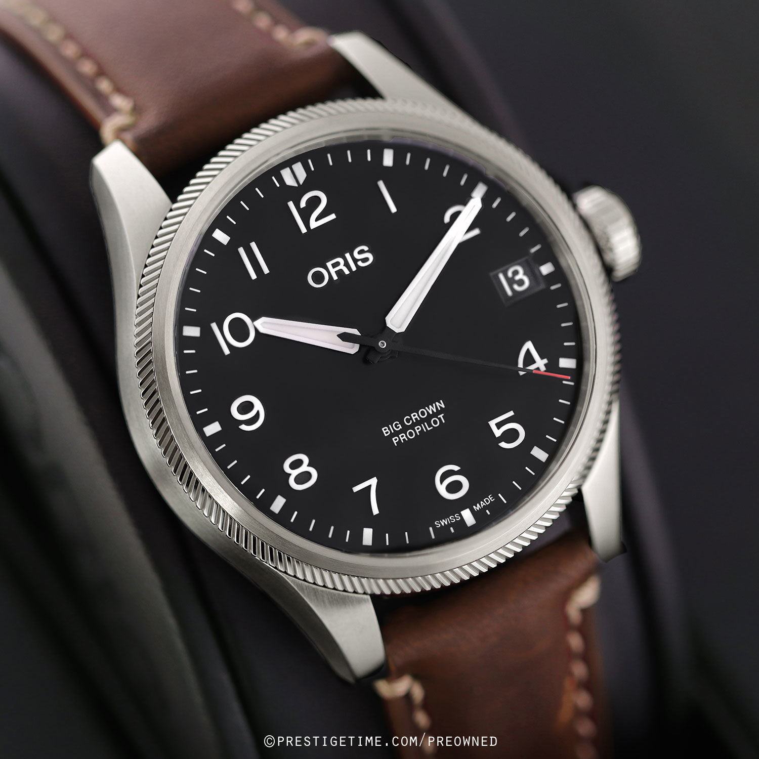 Pre-owned Oris Big Crown ProPilot Date 41mm 01 751 7761 4164-07 6 20 07LC