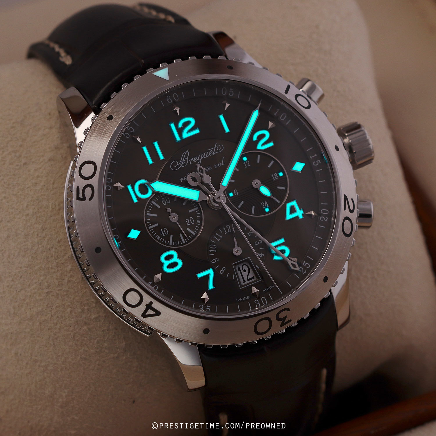 Pre-owned Breguet Type XXI Flyback 3810st/92/9zu