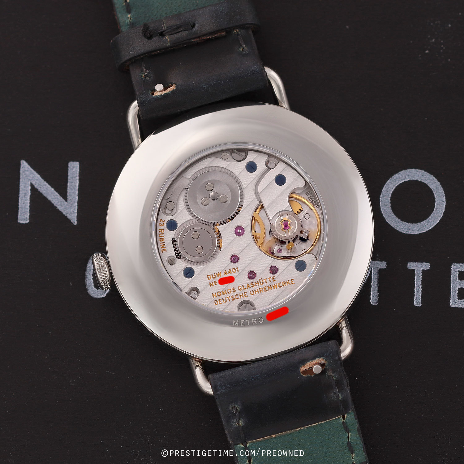 Pre-owned Nomos Glashutte Metro Datum Gangreserve 37mm 1101