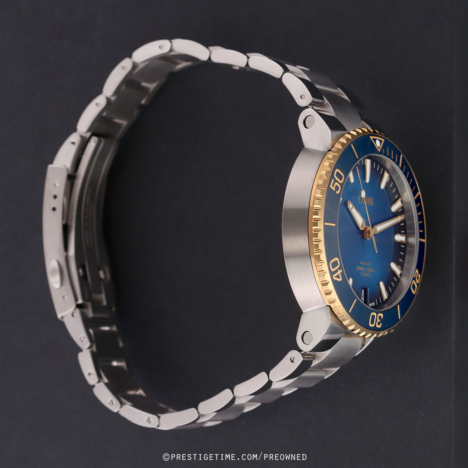 Pre-owned Oris Aquis Date Caliber 400 41.5mm 01 400 7769 6355-07 8 22 09PEB