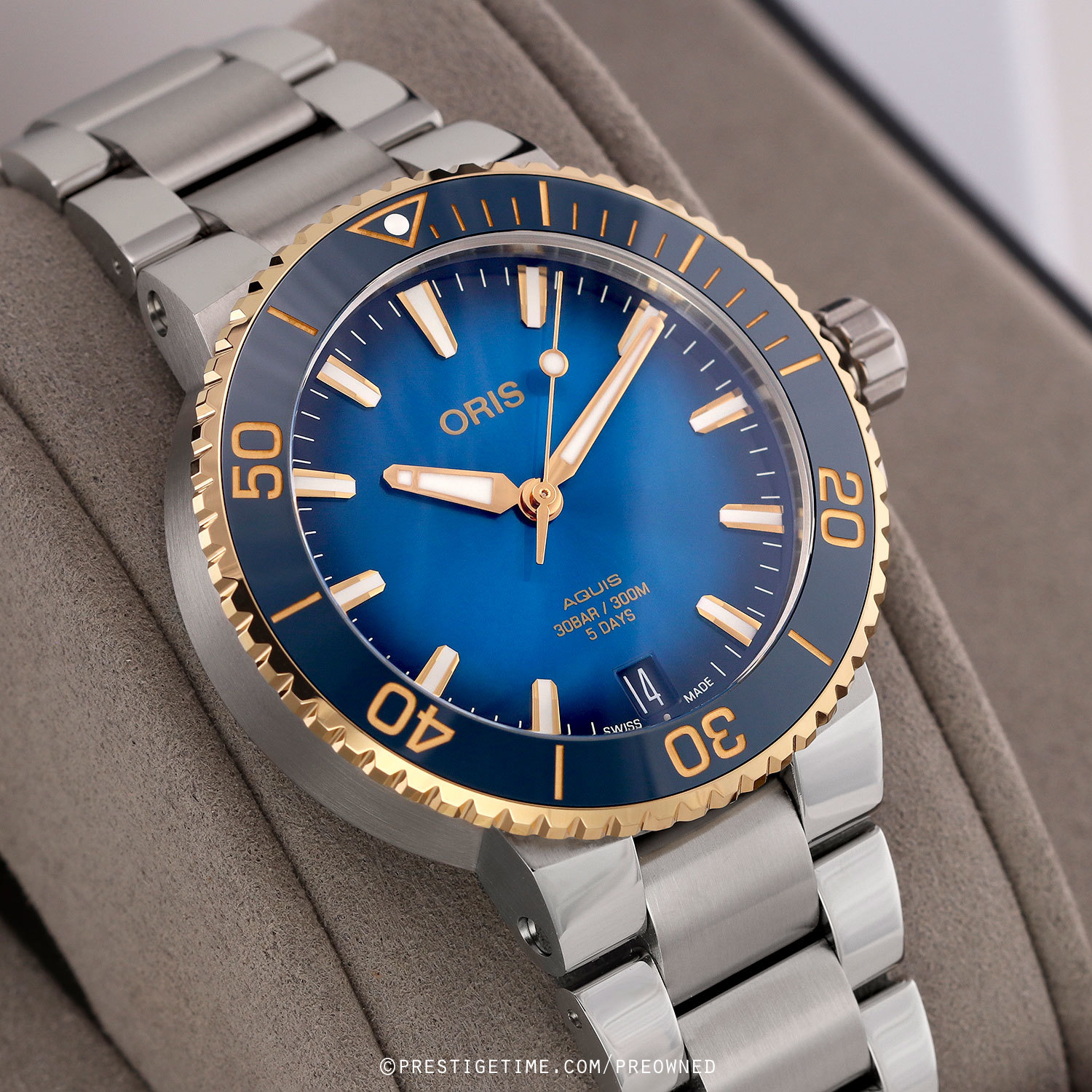 Pre-owned Oris Aquis Date Caliber 400 41.5mm 01 400 7769 6355-07 8 22 09PEB