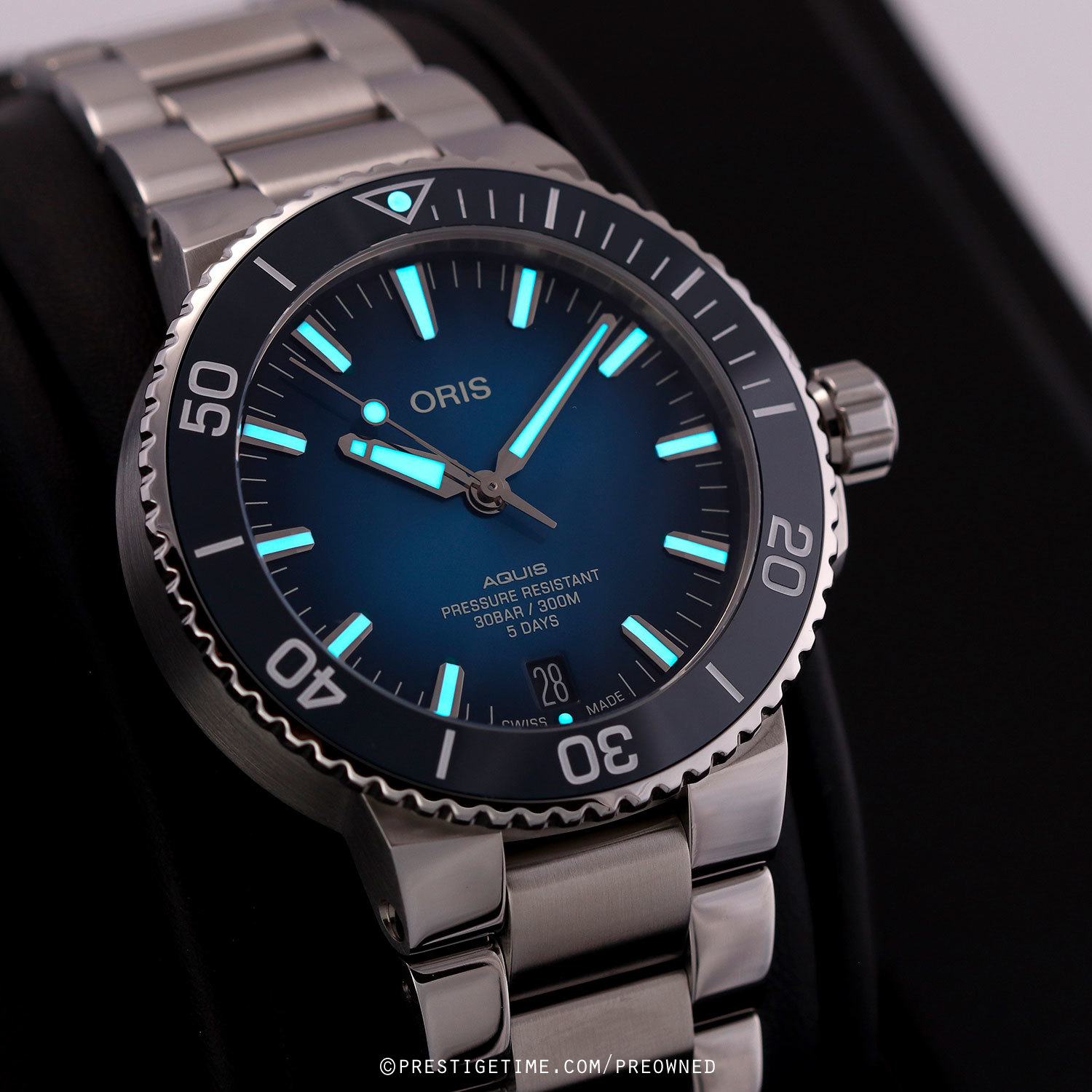 Pre-owned Oris Aquis Date Calibre 400 43.5mm 01 400 7763 4135-07 8 24 09PEB