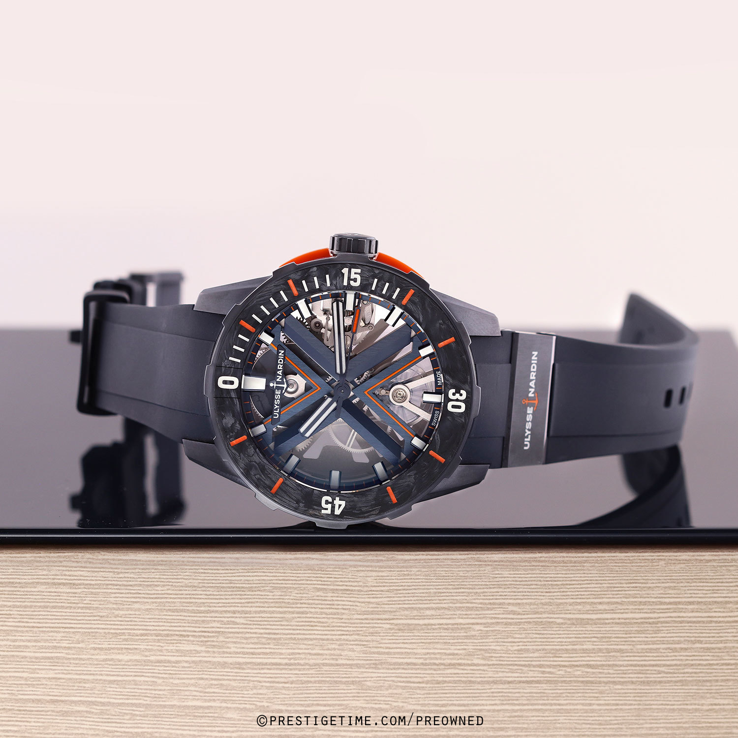 Pre-owned Ulysse Nardin Diver X Skeleton 44mm 3723-170LE-3A-BLUE/3A