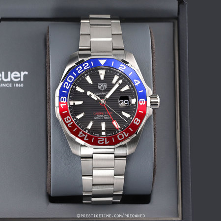 Pre-owned Tag Heuer Aquaracer Automatic GMT 43mm way201f.ba0927