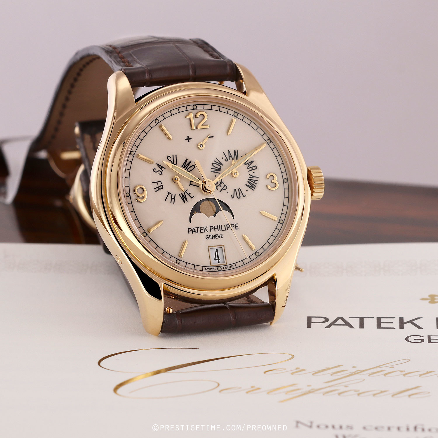 Pre-owned Patek Philippe Annual Calendar Moonphase 39mm 5146j-001